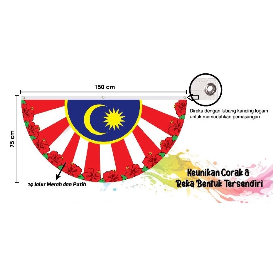 Half Round Banner - Vibrant Flag (3pcs/Set) | Shopee Philippines