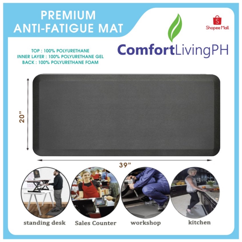 Comfort Living Anti-Fatigue Mat Gray Premium Luxury | Shopee Philippines