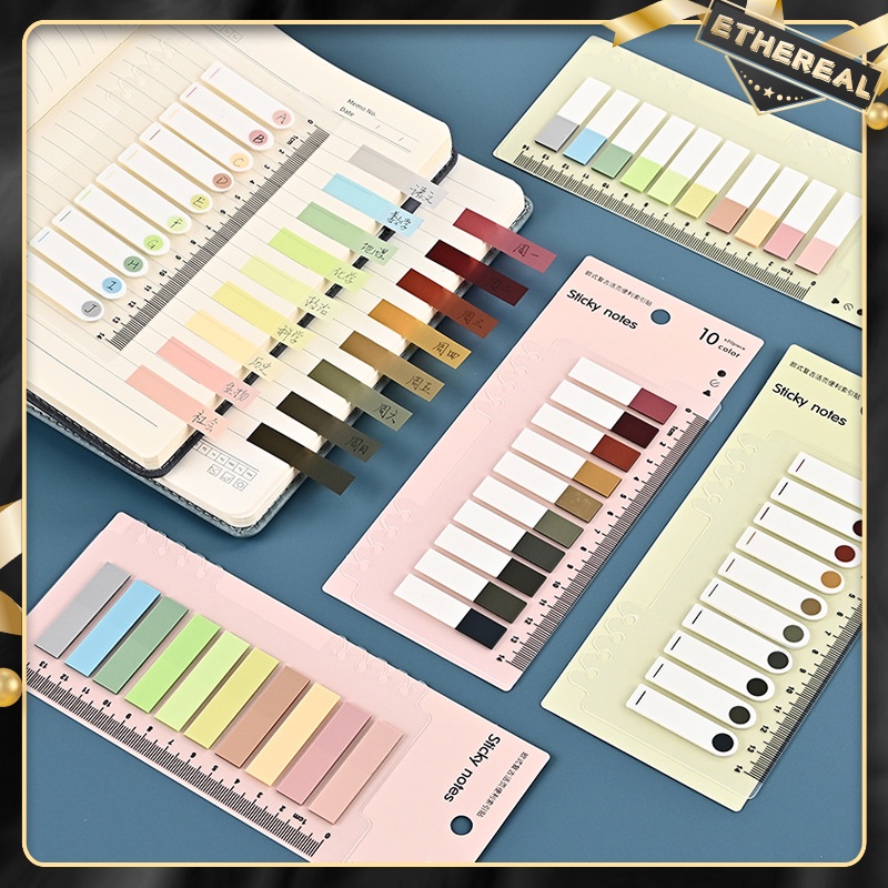 100/200 Sheets Colorful Sticky Notes Memo Pad Label Note Bookmarks ...