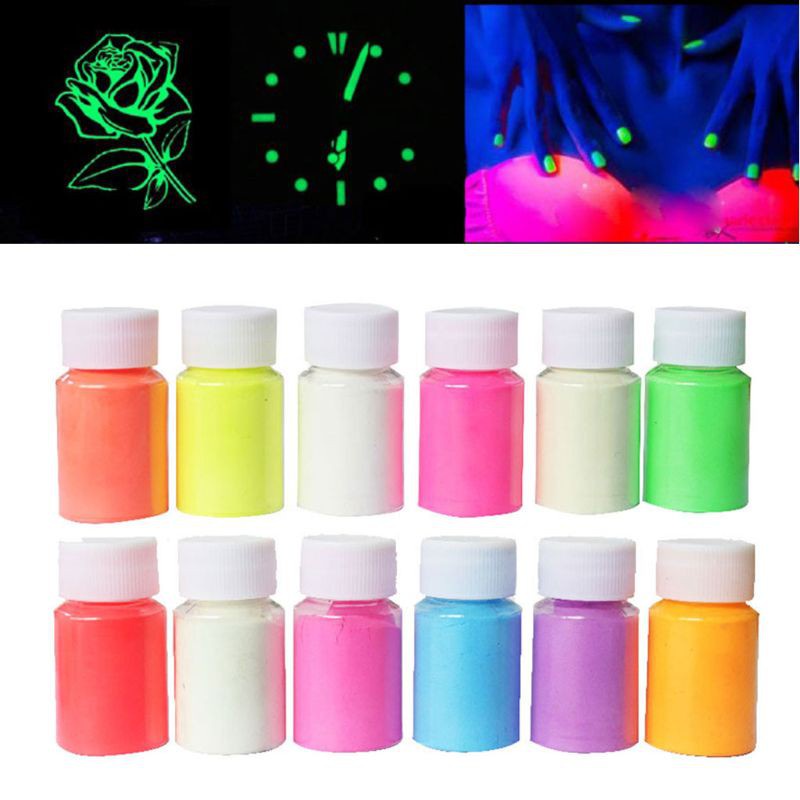 HAP 12 Color Luminous Resin Pigment Kit Glow In the Dark Powder Pigment ...