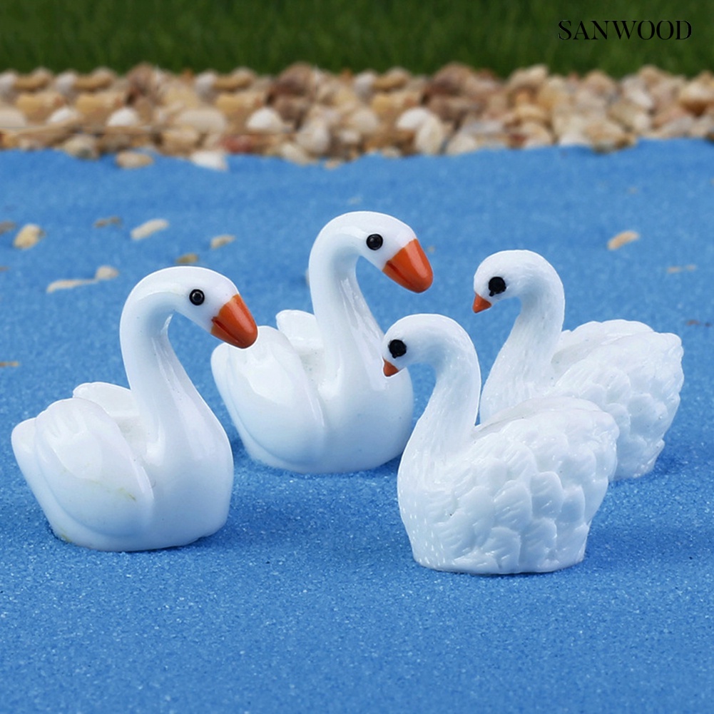 COD 2Pcs Couple Lovers Swan Miniature Crafts Garden Decorations ...