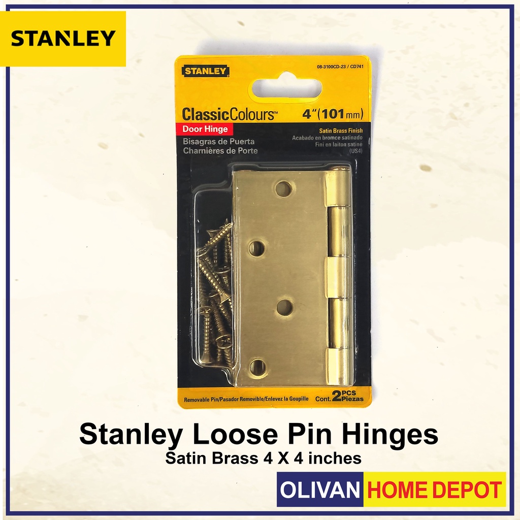 STANLEY Loose Pin Hinges Satin Brass | Shopee Philippines