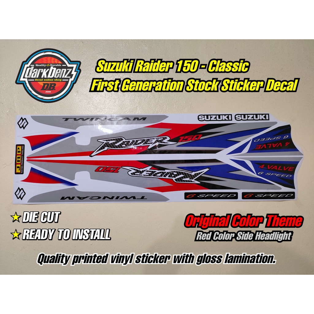 Suzuki Raider 150 First Generation Stock Sticker Decal - Complete Set ...