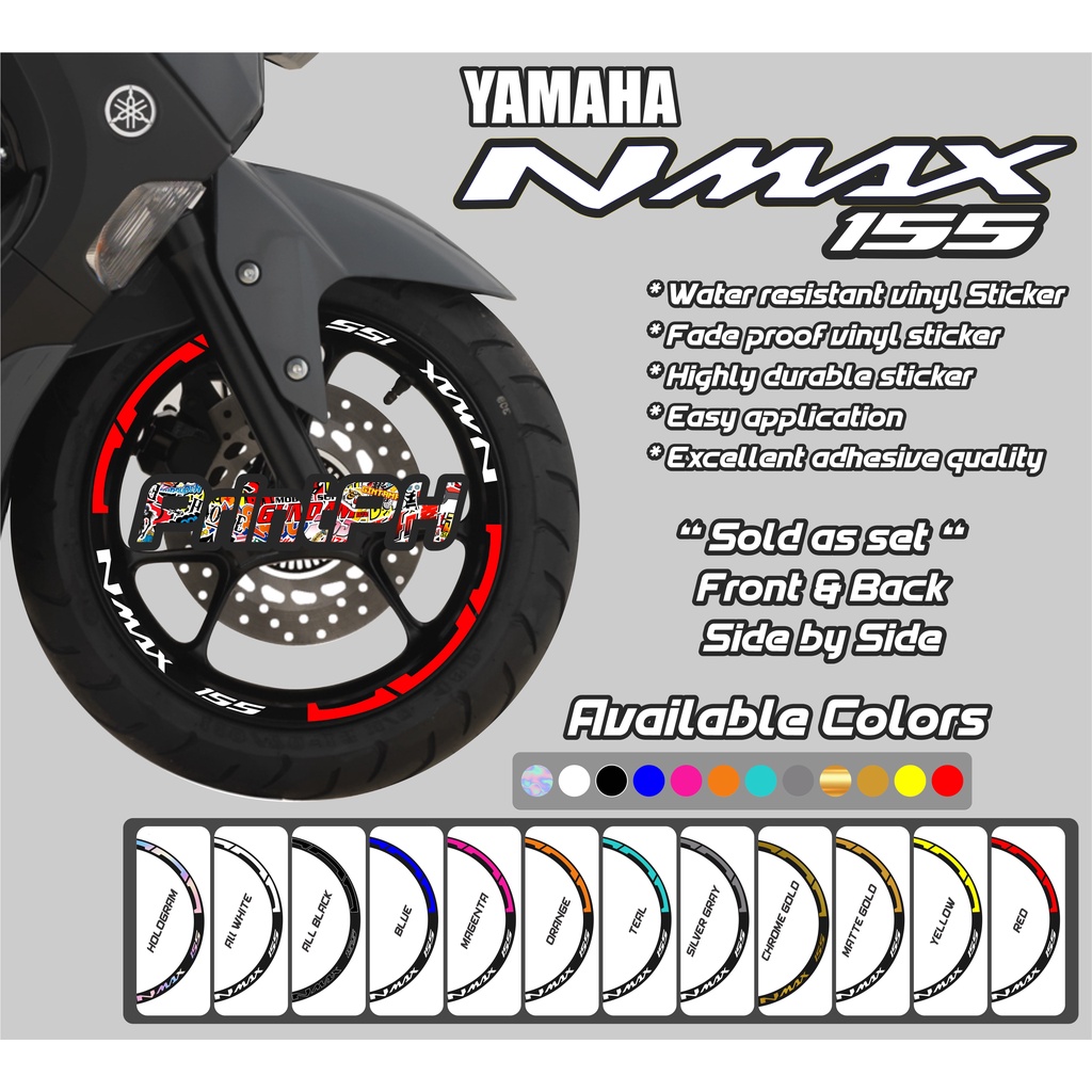 Yamaha Nmax 155 Mag Decals Sticker Font & Back Side by Side 4pcs ...