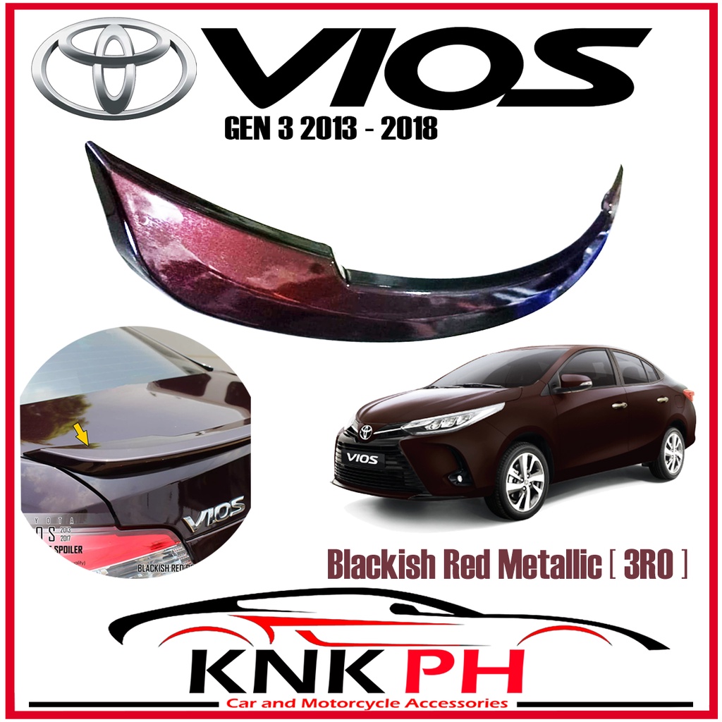 Toyota Vios Gen 3 2013-2018 Ducktail Spoiler Blackish Red Metallic 3R0 ...