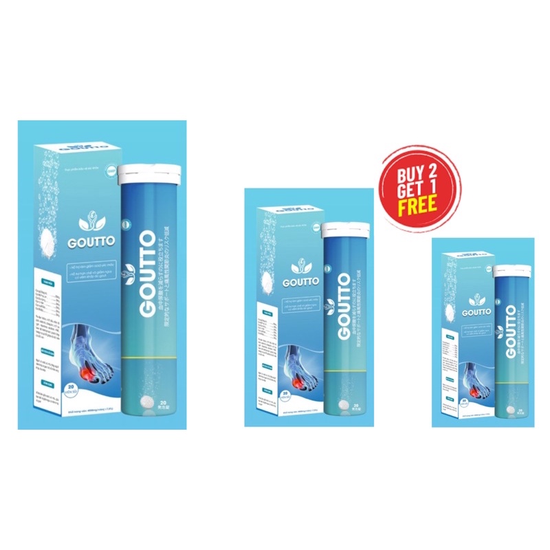 Buy 2 Get 1 Free Goutto 20 Effervescent Tablets For Gout | Shopee ...