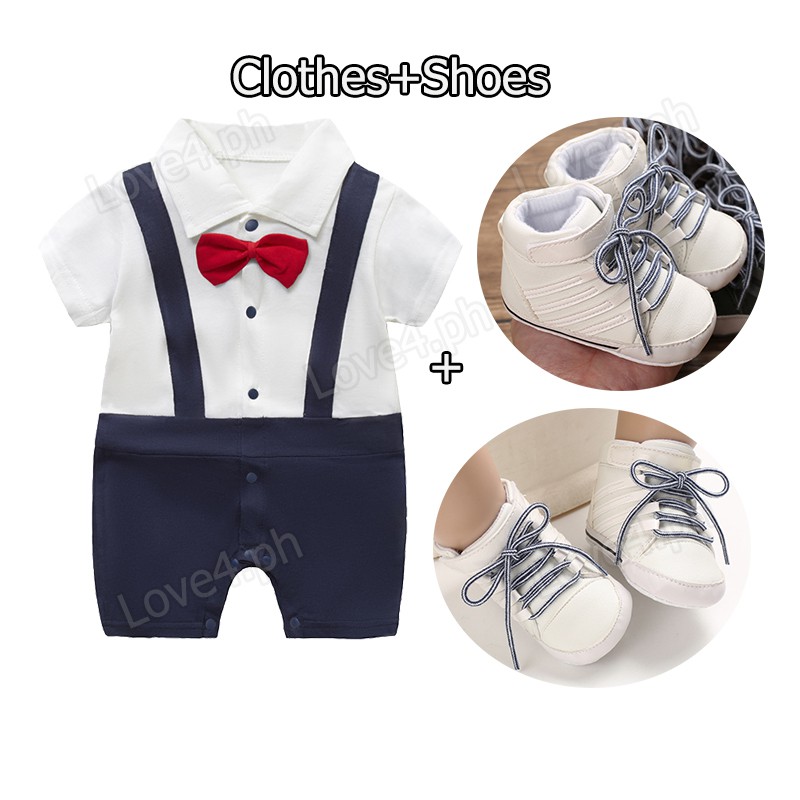 Baptismal Baby Boy Set White Clothes suit and White Shoes 2pcs Set ...