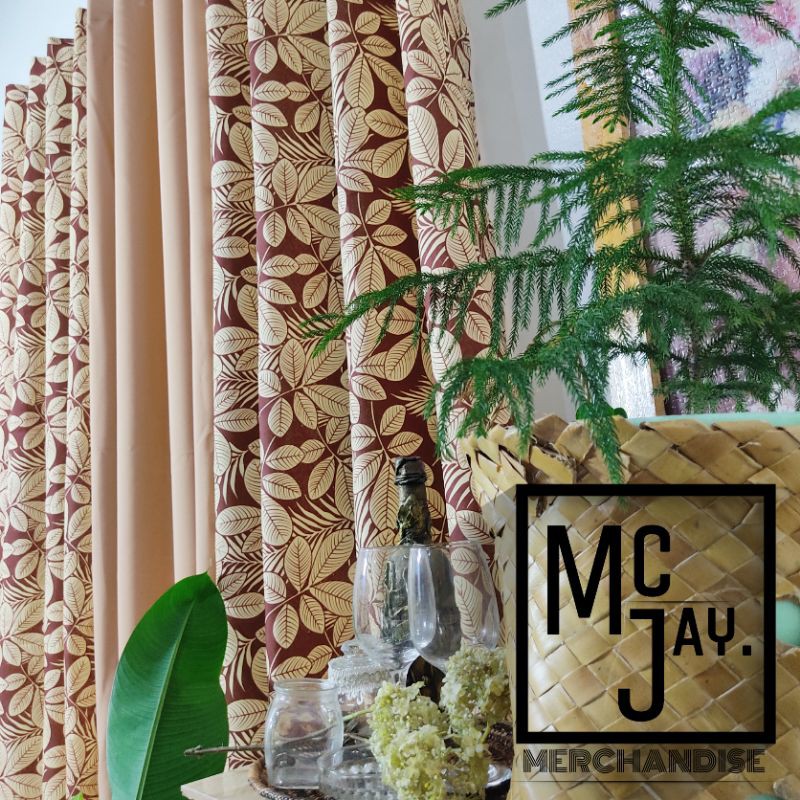 MCJAY - 3in1 Tree Leaves Ring Curtain Set (6ft/7ft) - Sold per PIECE ...