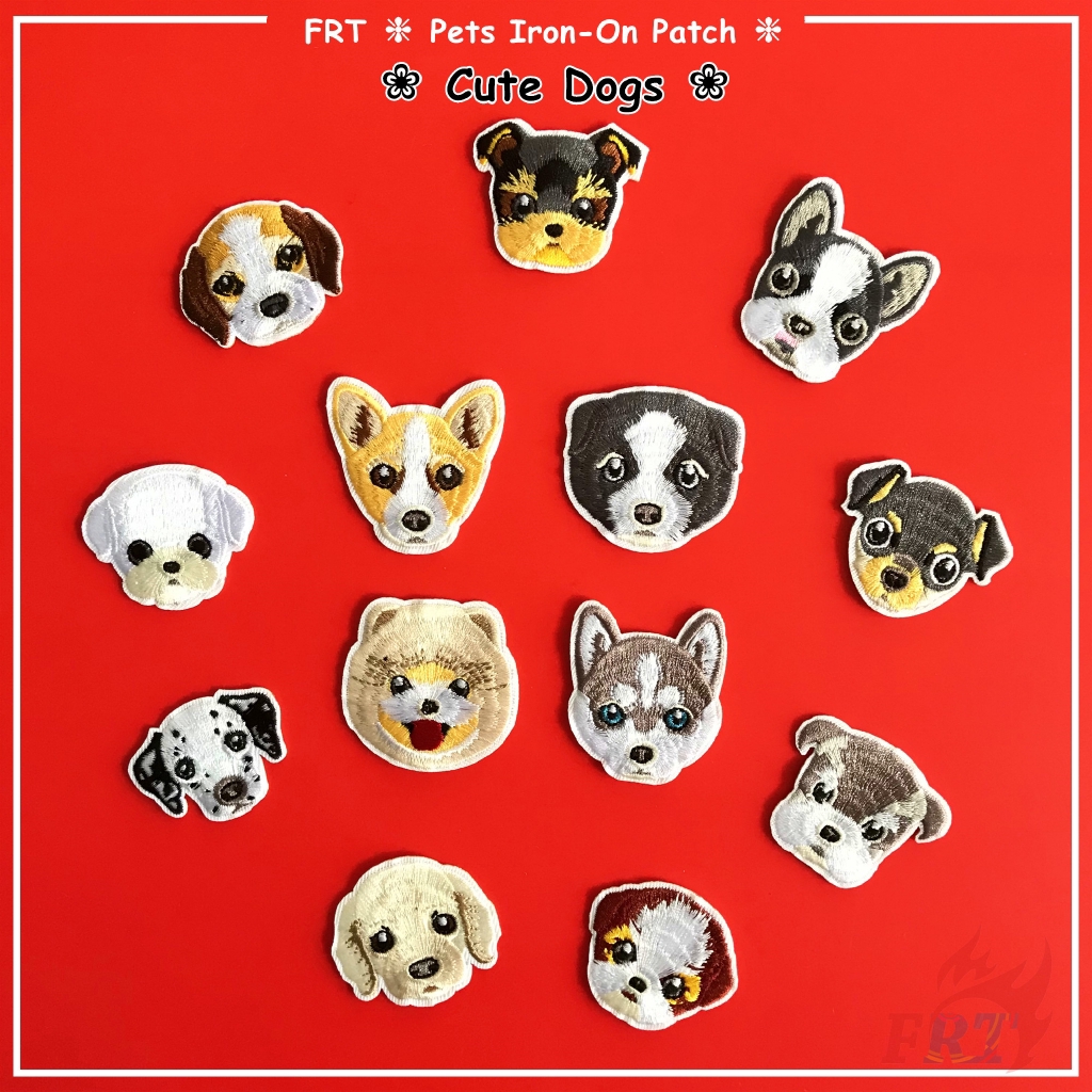 ☸ Cute Dogs - Pets Series 02 Iron-on Patch ☸ 1Pc Husky Corgi Pomeranian ...