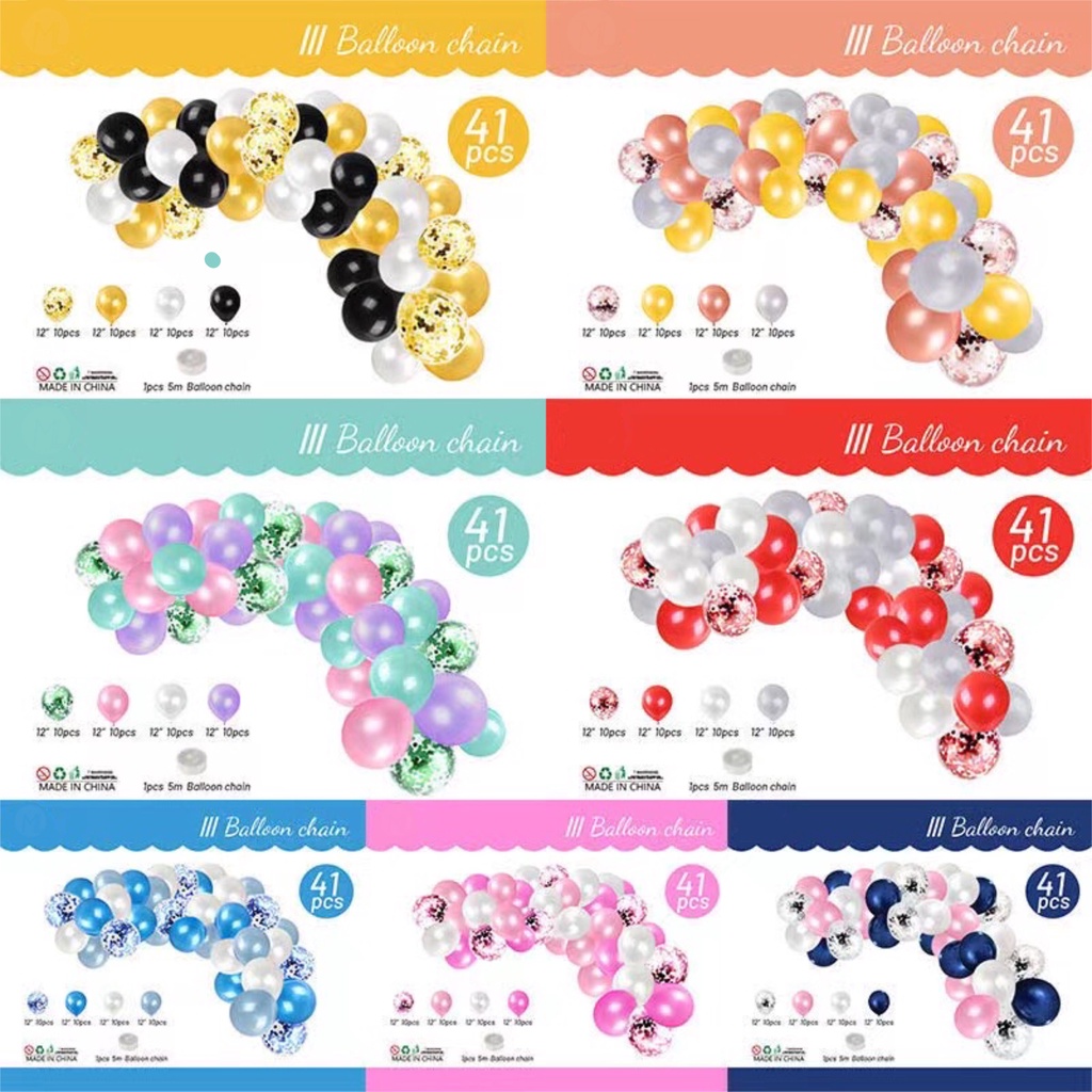 PS-305 (41pcs) Balloon Set Arch chain Birthday Party Decoration Balloon ...