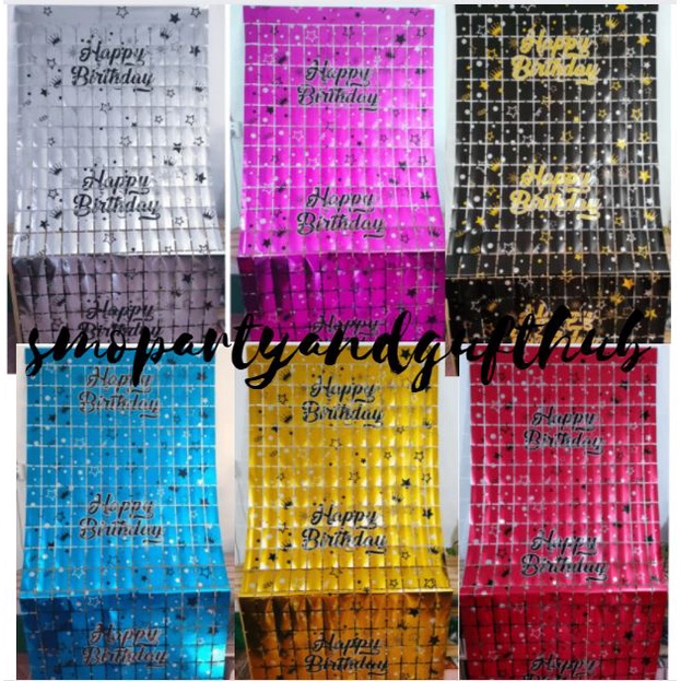 Happy Birthday Square Curtain Wedding Backdrop | Birthday Wedding ...