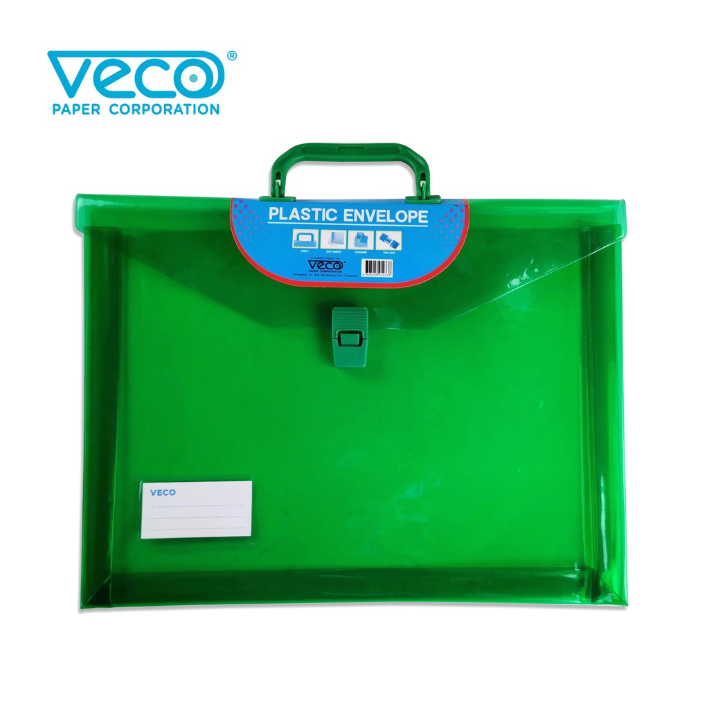 Veco Plastic Expanding Envelope Colored Long With Handle & Push Lock ...