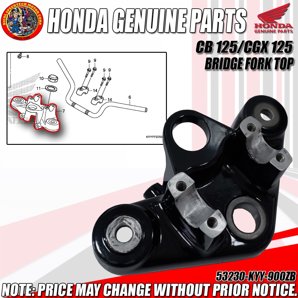CB 125/CGX 125 BRIDGE FORK TOP (HPI) (GENUINE: 53230-KYY-900ZB ...