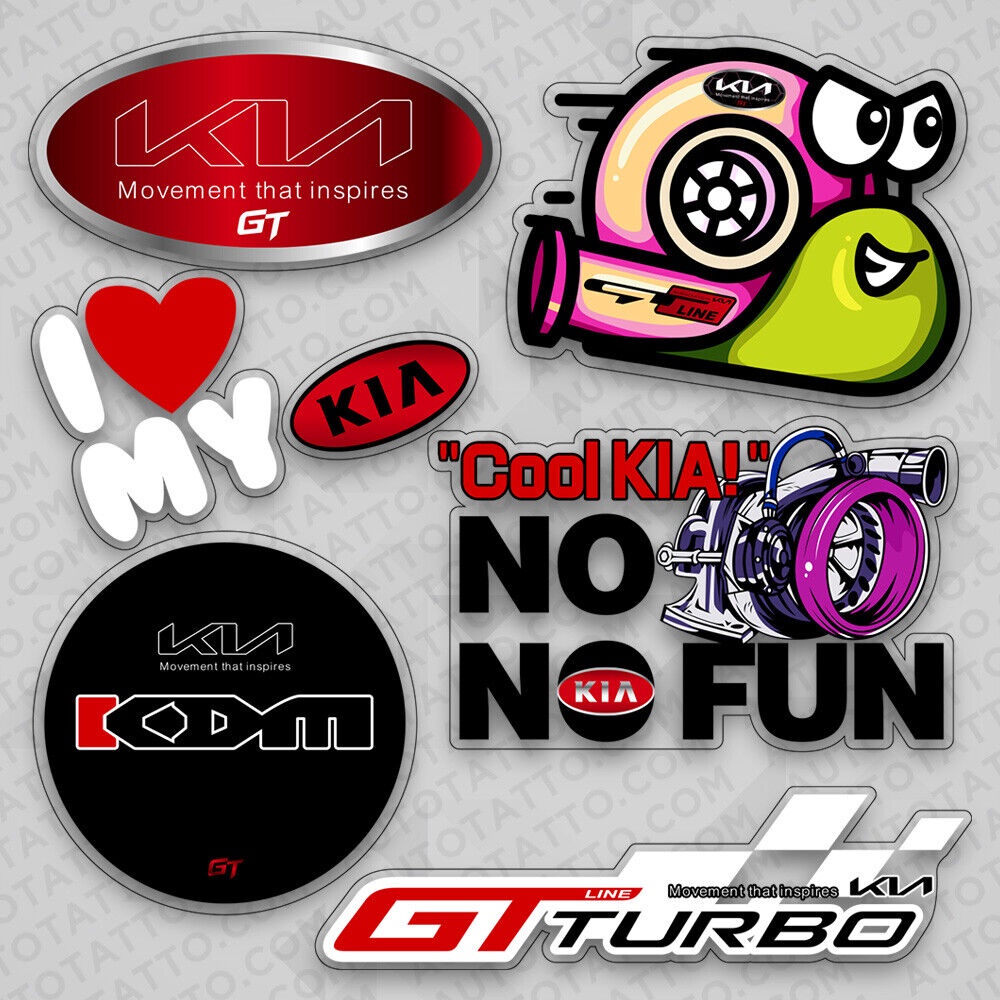 Fit New KDM Kia Sport GT Turbo Car Sticker Vinyl Decal Stripes Decorate ...