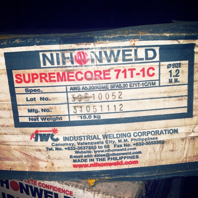 supremecore 71t-1c nihonweld flux cored welding wire 1.2mm | Shopee Philippines