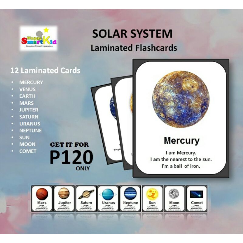 Laminated Flashcards SOLAR SYSTEM | Shopee Philippines