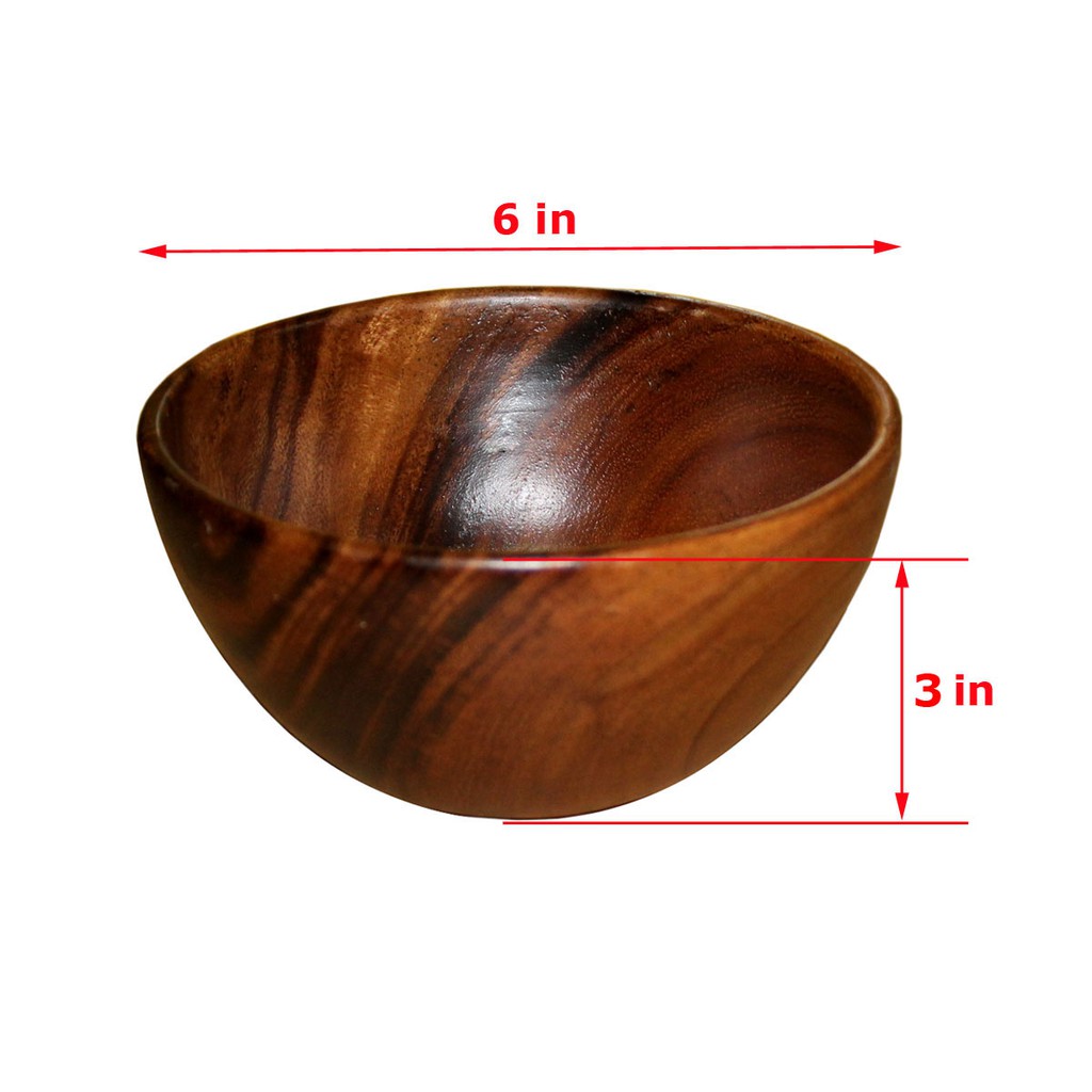 3 PCS Open Wooden Bowl 3x6x6 inches | Shopee Philippines