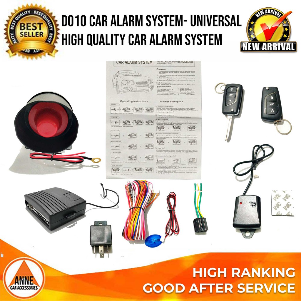 D010 Car Alarm System Toyota New 2016 - Onwards Flip Key Security Key ...