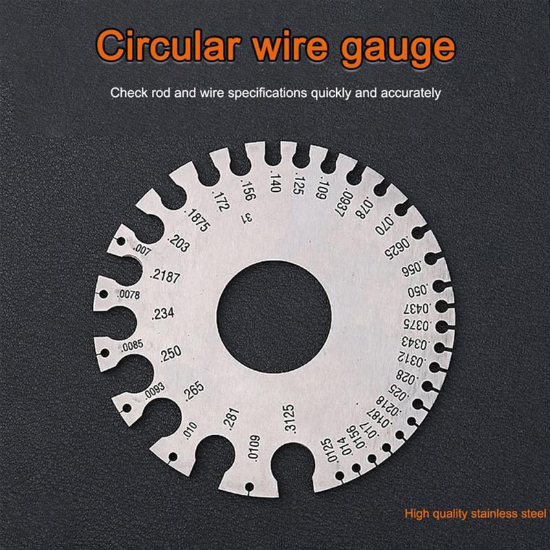 0-36 Round AWG SWG Wire Thickness Ruler Gauge Diameter Measurer Welding ...