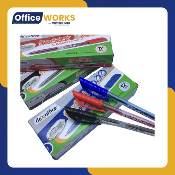 Flex stick 0.5 Black, Blue and Red Ballpen per 12's | Shopee Philippines