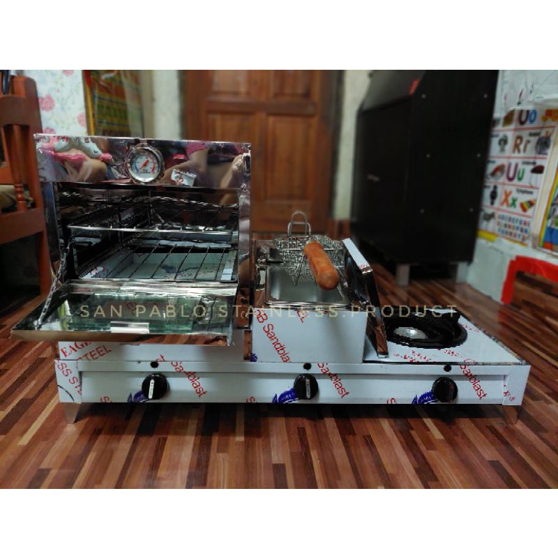 3in1 gas type oven with deep fryer and stove | Shopee Philippines