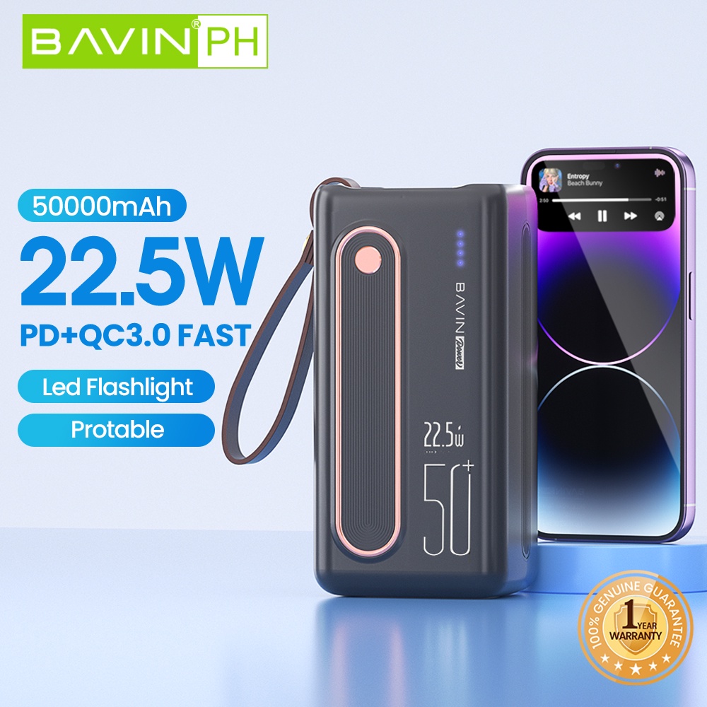 BAVIN PC066 50000mAh Fast Charging Powerbank Portable Built-in ...