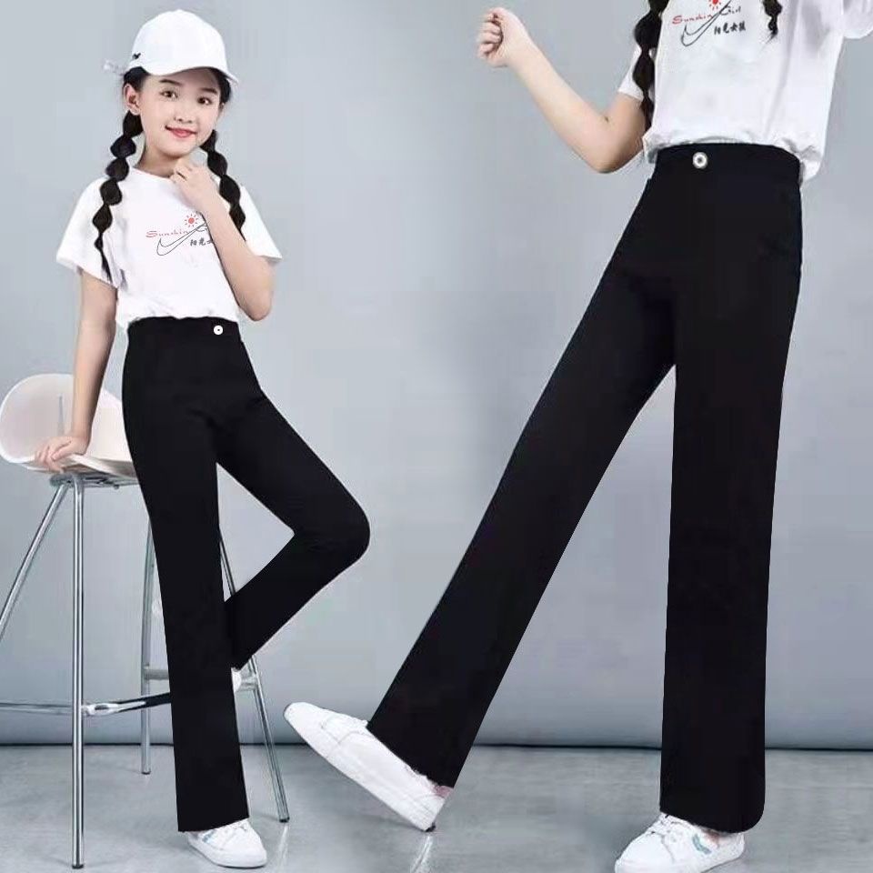 6-12 years old girls Spring and autumn straight pants Medium sized ...