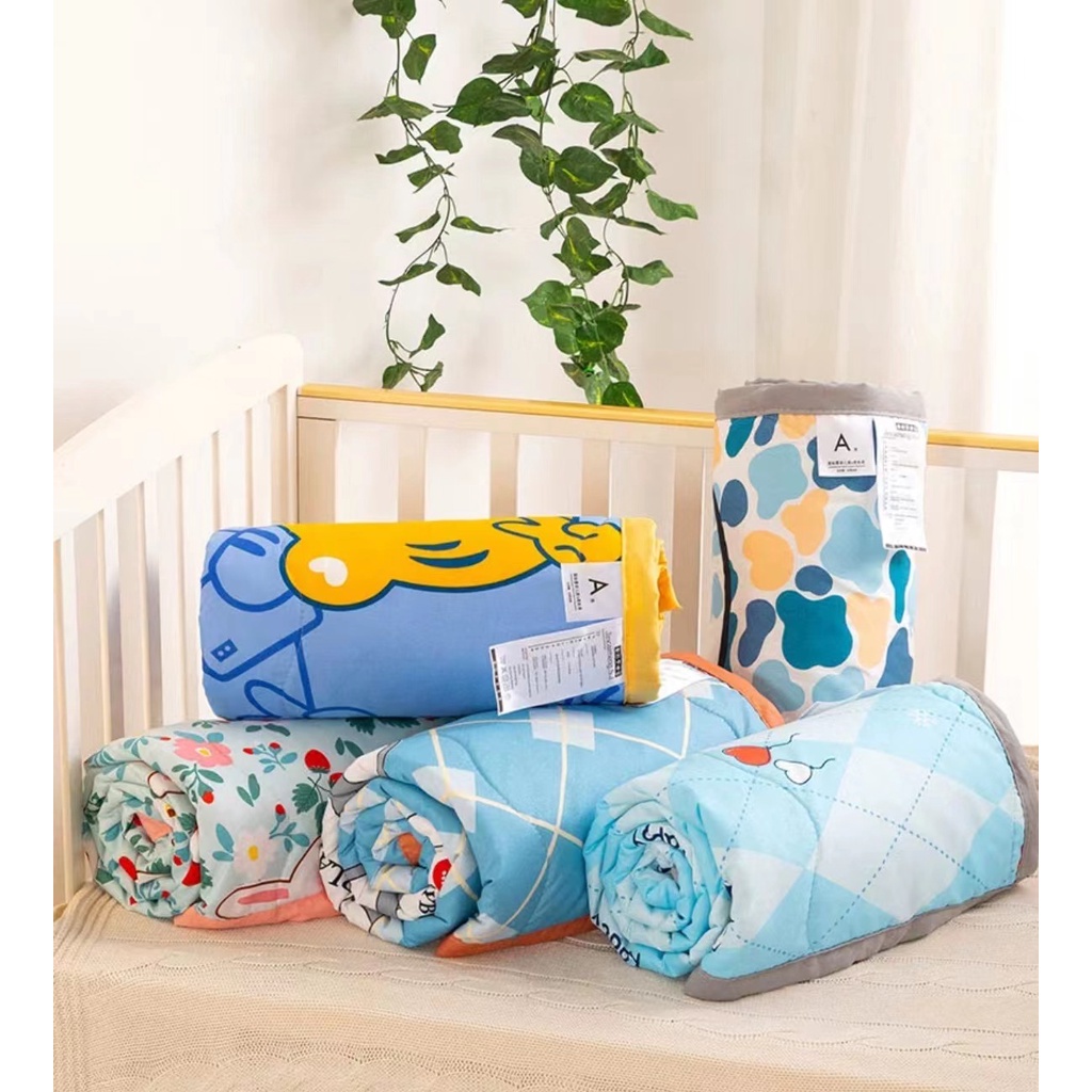 LIVE Children's Summer Cool Quilt Baby Nap Air Conditioning Kindergarten Blanket Thin Quil ...