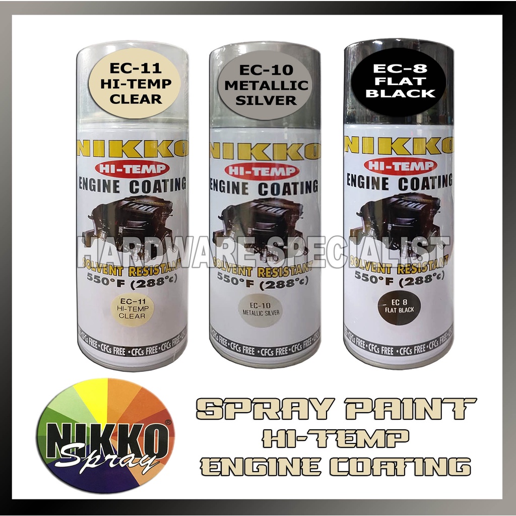 Nikko Spray Paint Hi-Temp Engine Coating 550°F (288°C) Solvent ...