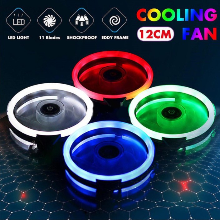 PC Case Fan RGB PWM 4pin & small 3pin LED Cooling Fans 120mm for PC Fan ...