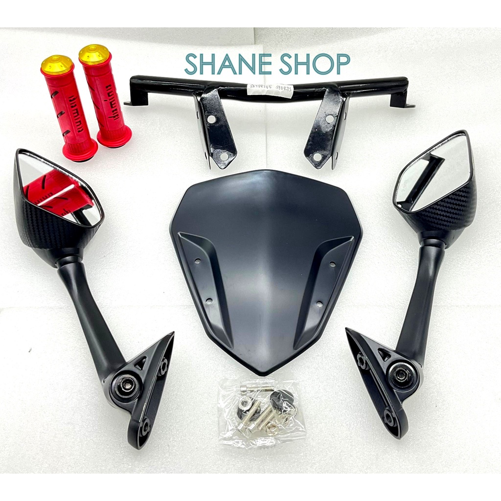 Visor/Led Bracket/Side Mirror With Random Handle Grip | Shopee Philippines