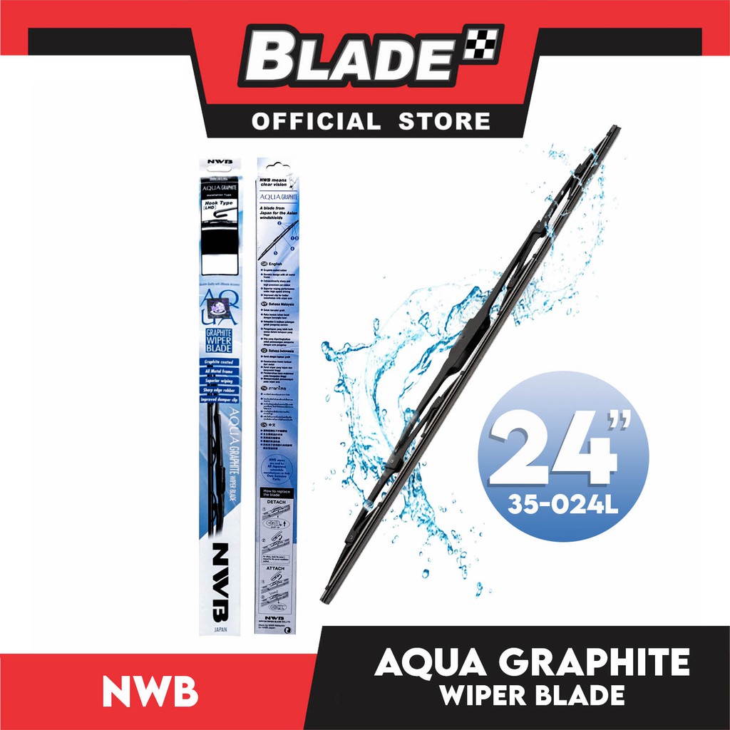 NWB Aqua Graphite Wiper Blade 24'' 35-024L for Ford Ranger, Honda Accord, City, Hyundai Tucson ...