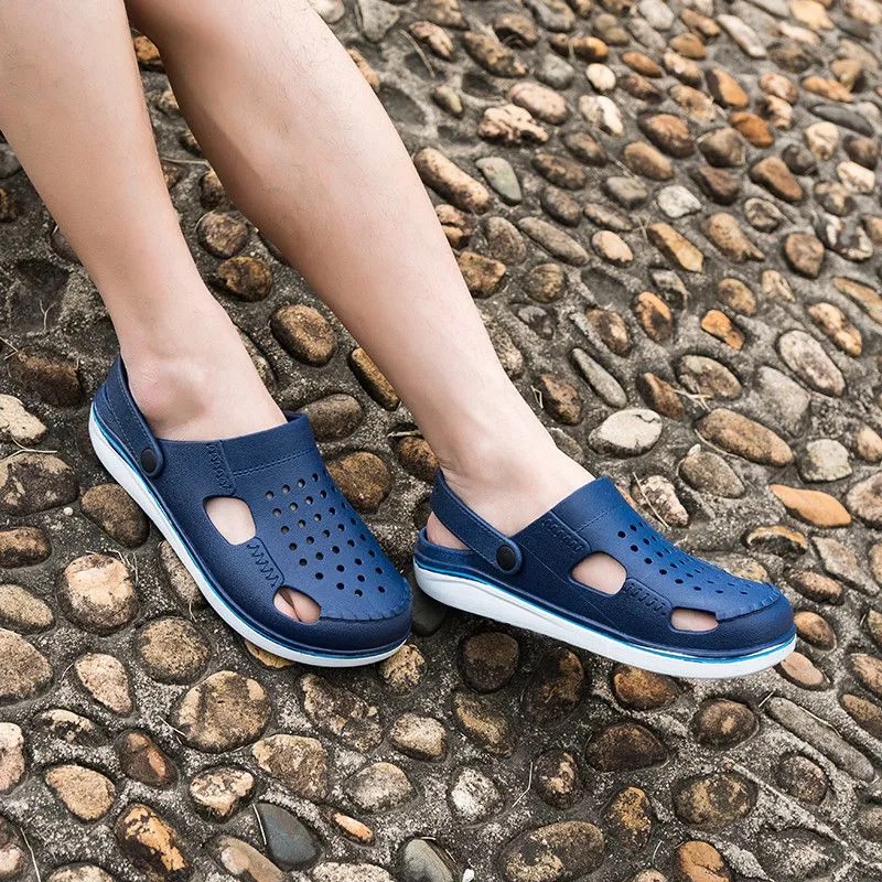 Men's Summer Beach Shoes Hole Sandals Classic Fashion Breathable boat shoes | Shopee Philippines