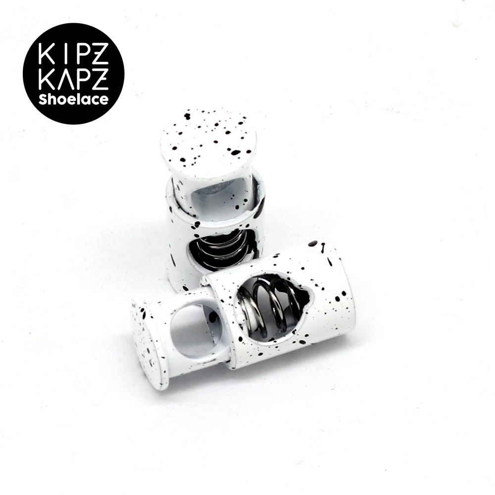 KIPZKAPZ LKM5 White Black Splatter Shoe lock lace / Lace Lock - Metal ...