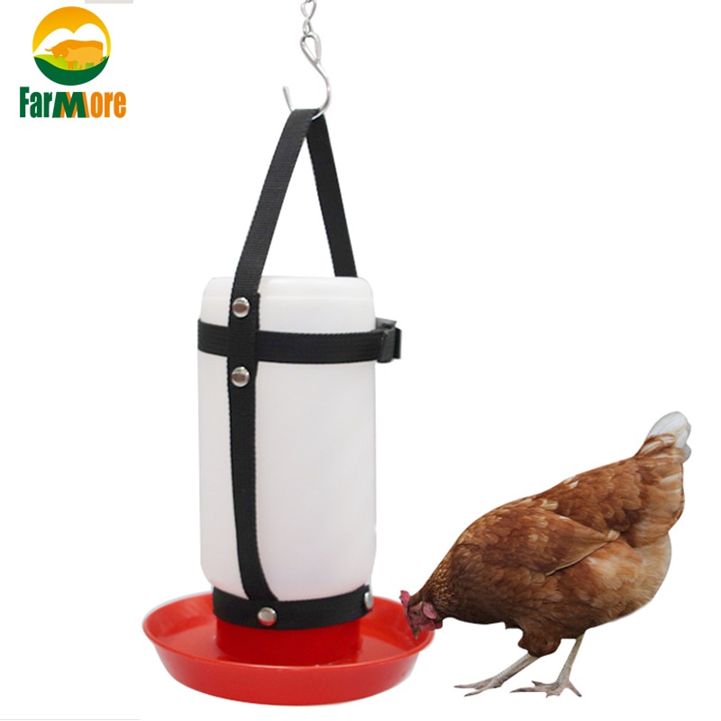 1 set Chicken Drinking Bottle 1L Plastic Water Feeder Poultry Chicken ...