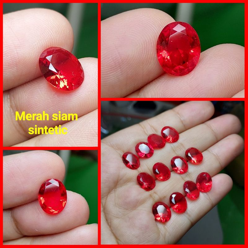 MERAH Synthetic ruby Siamese red stone | Shopee Philippines