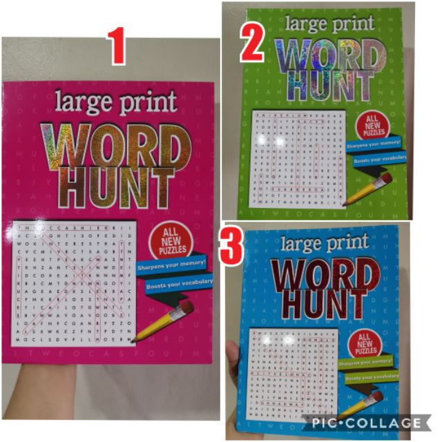 Word Hunt/Word Search Puzzles book in Large Print | Shopee Philippines