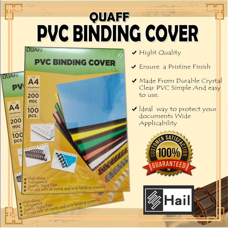 QUAFF PVC BINDING COVER (A4 short long) 200MIC (100 PCS) | Shopee ...