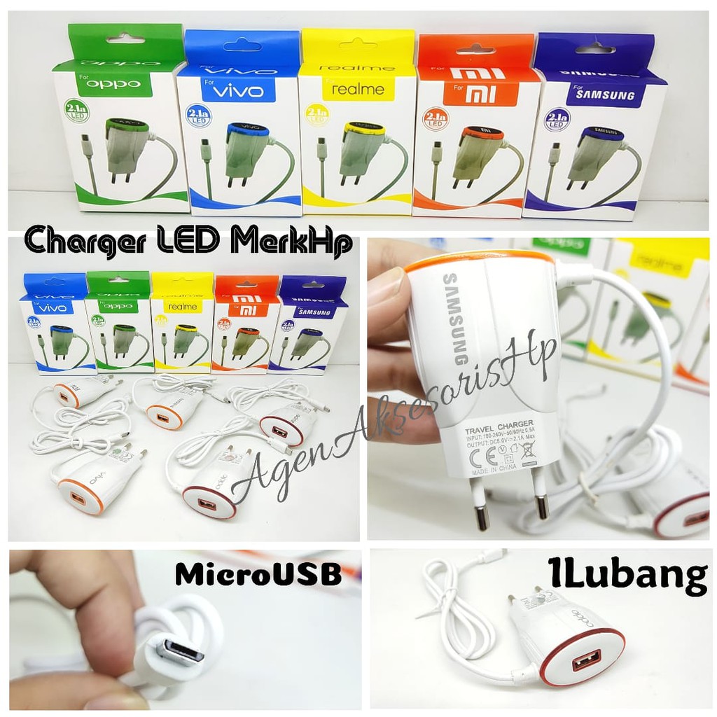 LED Charger 1 Hole Connect Micro 2.1A Cable BRAND HP For Smartphones | Shopee Philippines