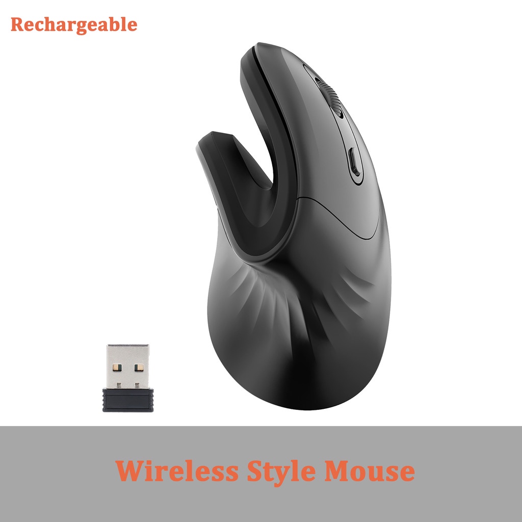 2.4G Ergonomic Vertical Mouse Wireless Optical Mouse 6 Buttons Wired ...