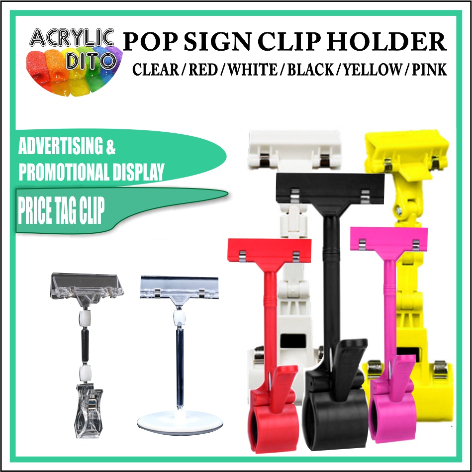 Pop Clamp Holder / Sign Price Name Tag Display Business Card Memo Clip ...
