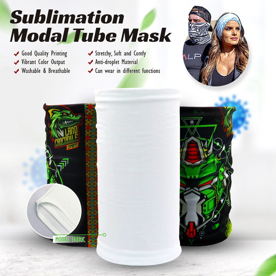 Printable Modal Tube Mask White Multiple Ways Wear Thai Look Tube Mask ...