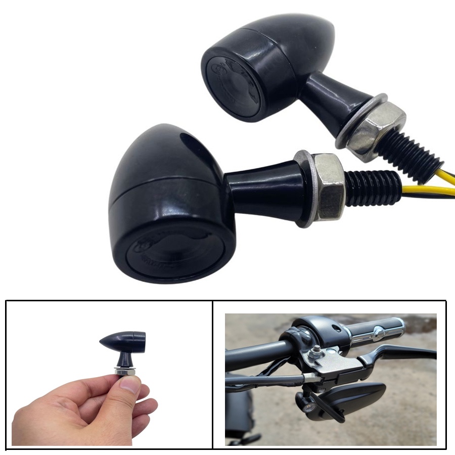 8MM Motorcycle Mini LED Turn Signal Light Bullet Universal Motorbike ...