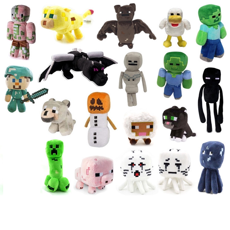 Game Minecraft Plush Toys Doll Soft Stuffed Enderman Wolf Zombie Spider ...