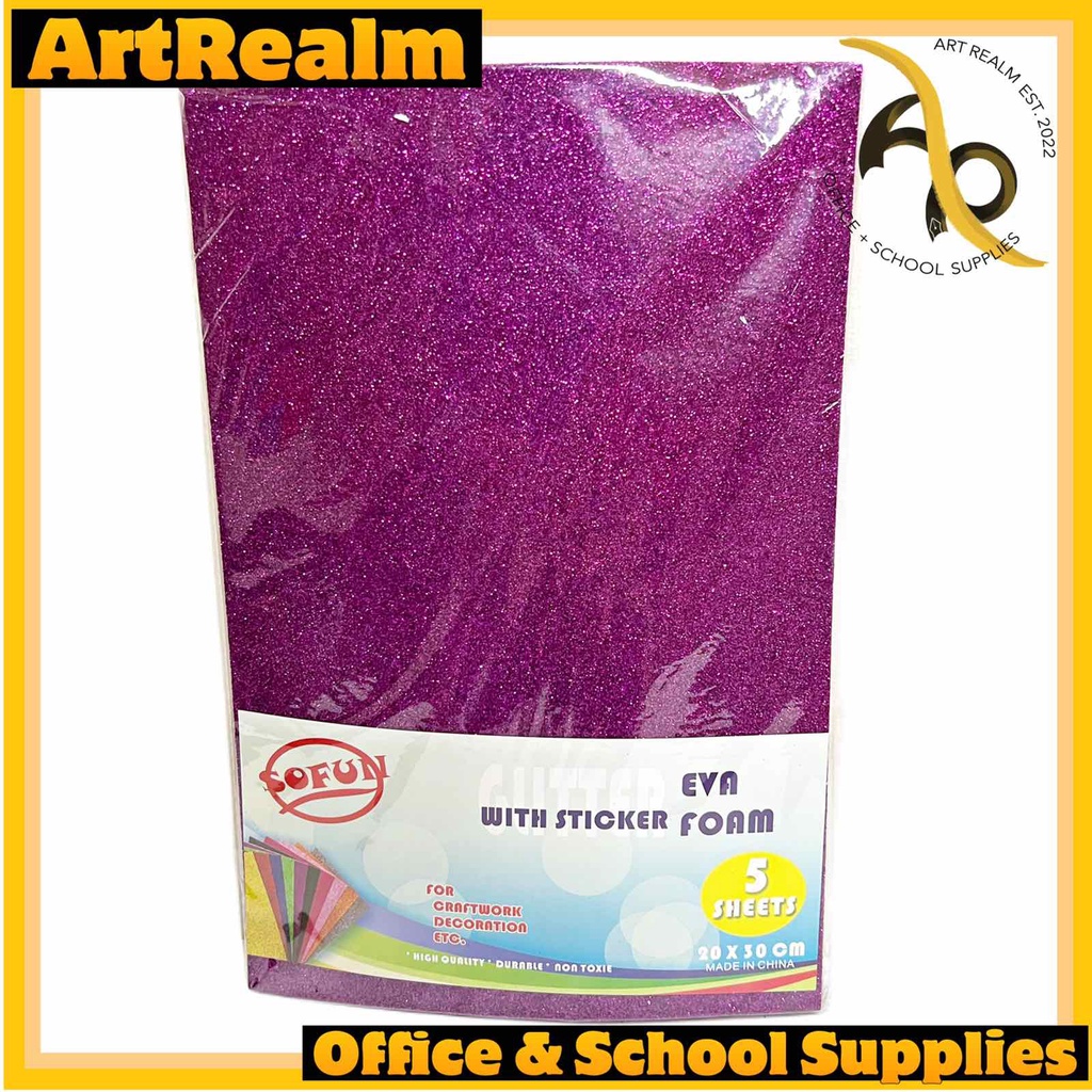Sofun Glitter Foam Sticker (A4 Size) [*** With Adhesive ***] | Shopee ...