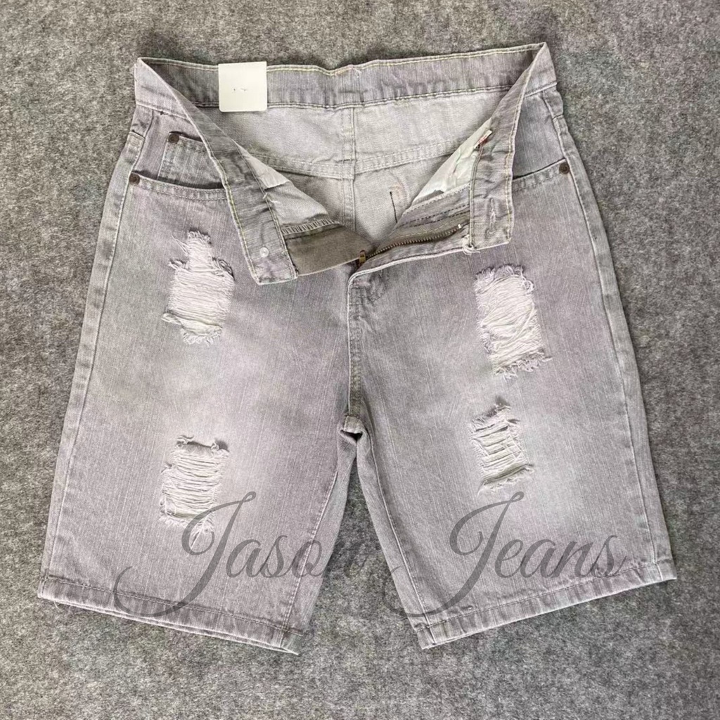 New Korean Fashion Denim Short Tattered Short For Men | Shopee Philippines