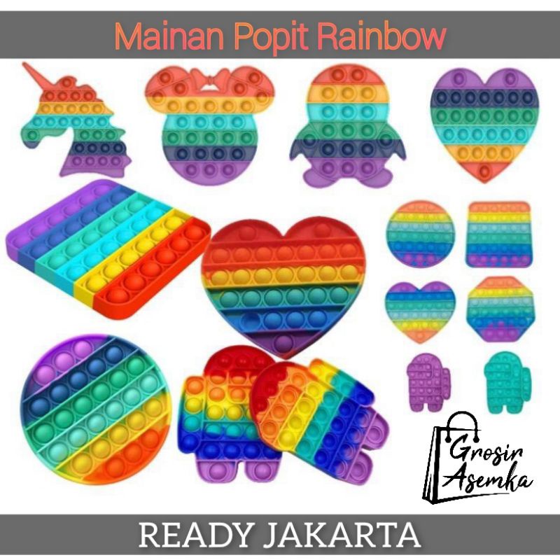 [MW] Pop it Toys Kids Toys Bubble Kids Toys Popit Rainbow Pop it ...