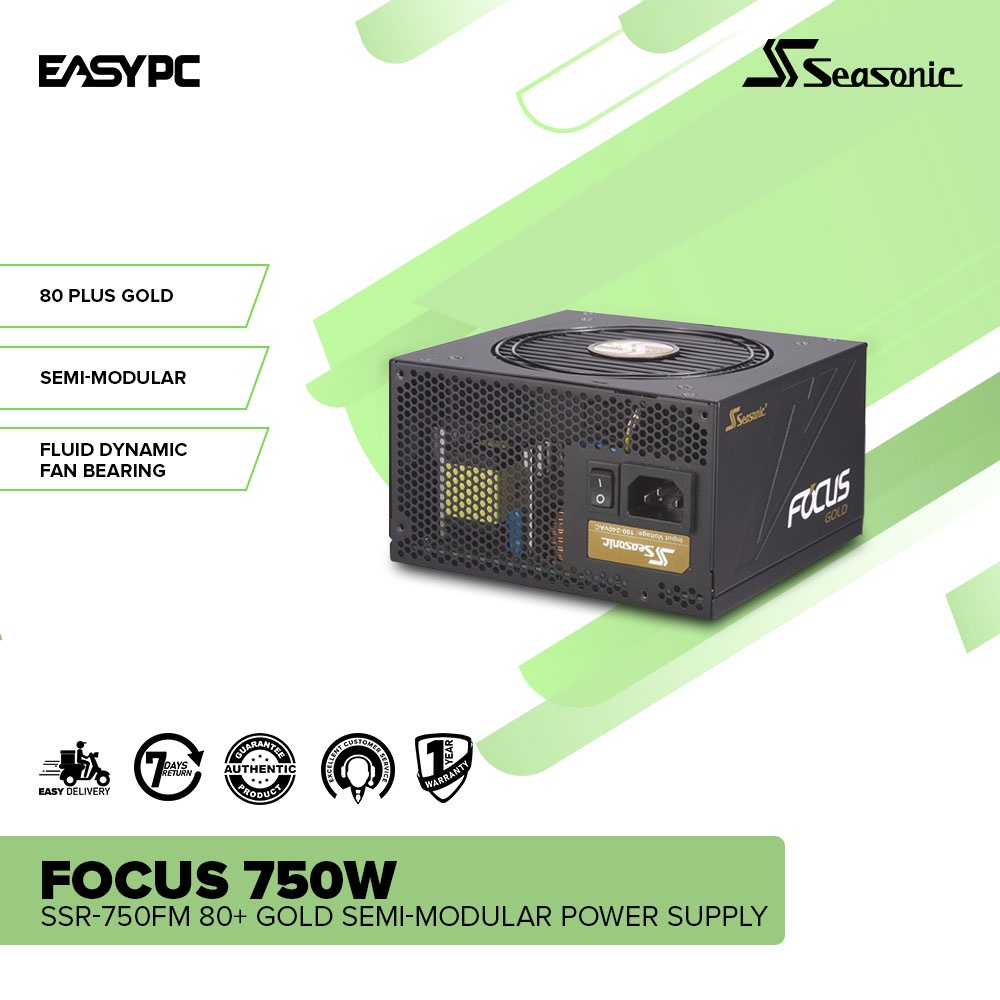 EasyPC | Seasonic Focus 750W / 650W / 550W 80+ Gold Semi-Modular FLUID ...
