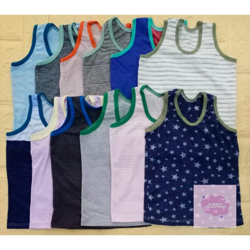 12/6 pcs Sando Pambahay for Boys/Kids(1-2 Years Old)Cotton Sando ...