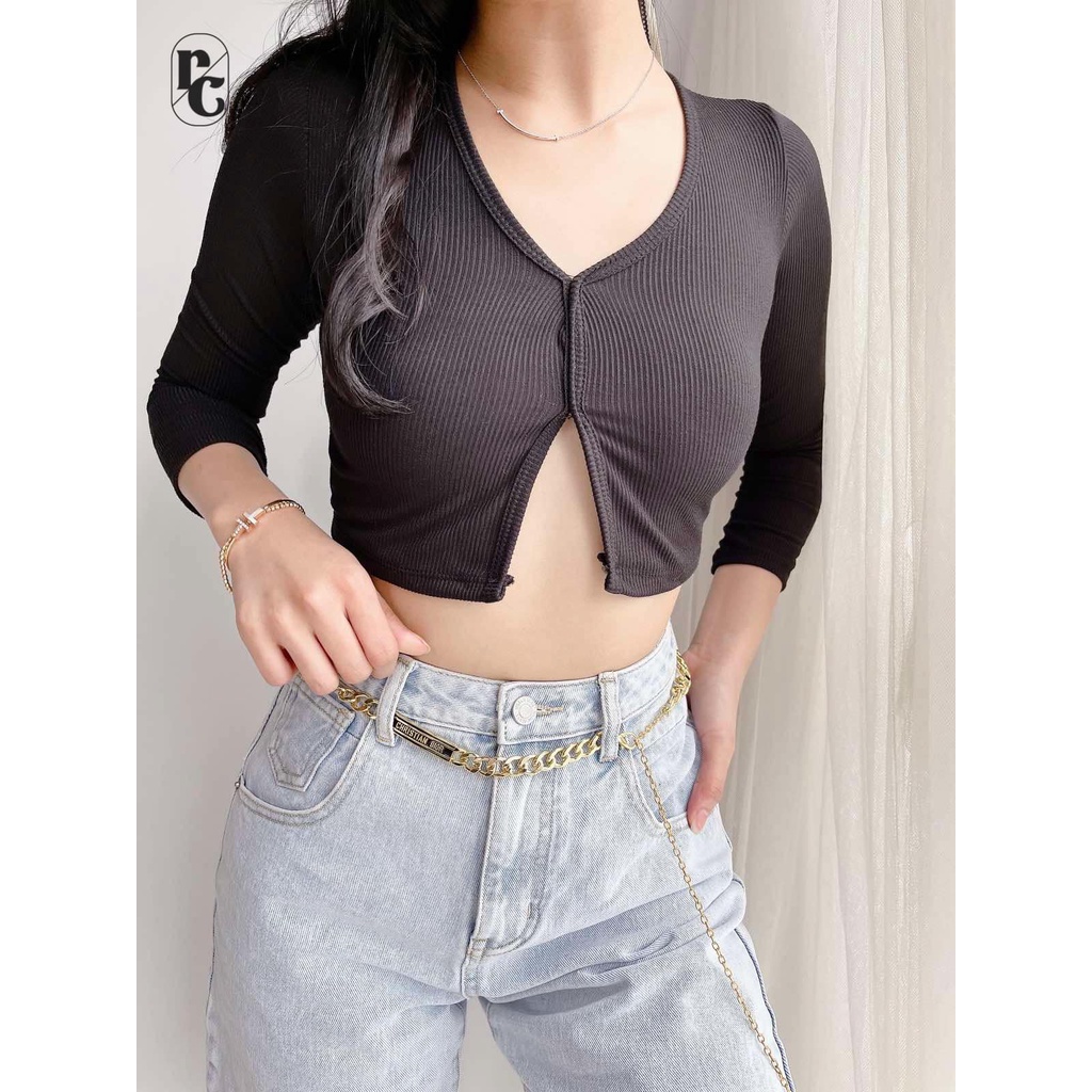 JANE Long sleeve Knitted Crop Top | Shopee Philippines